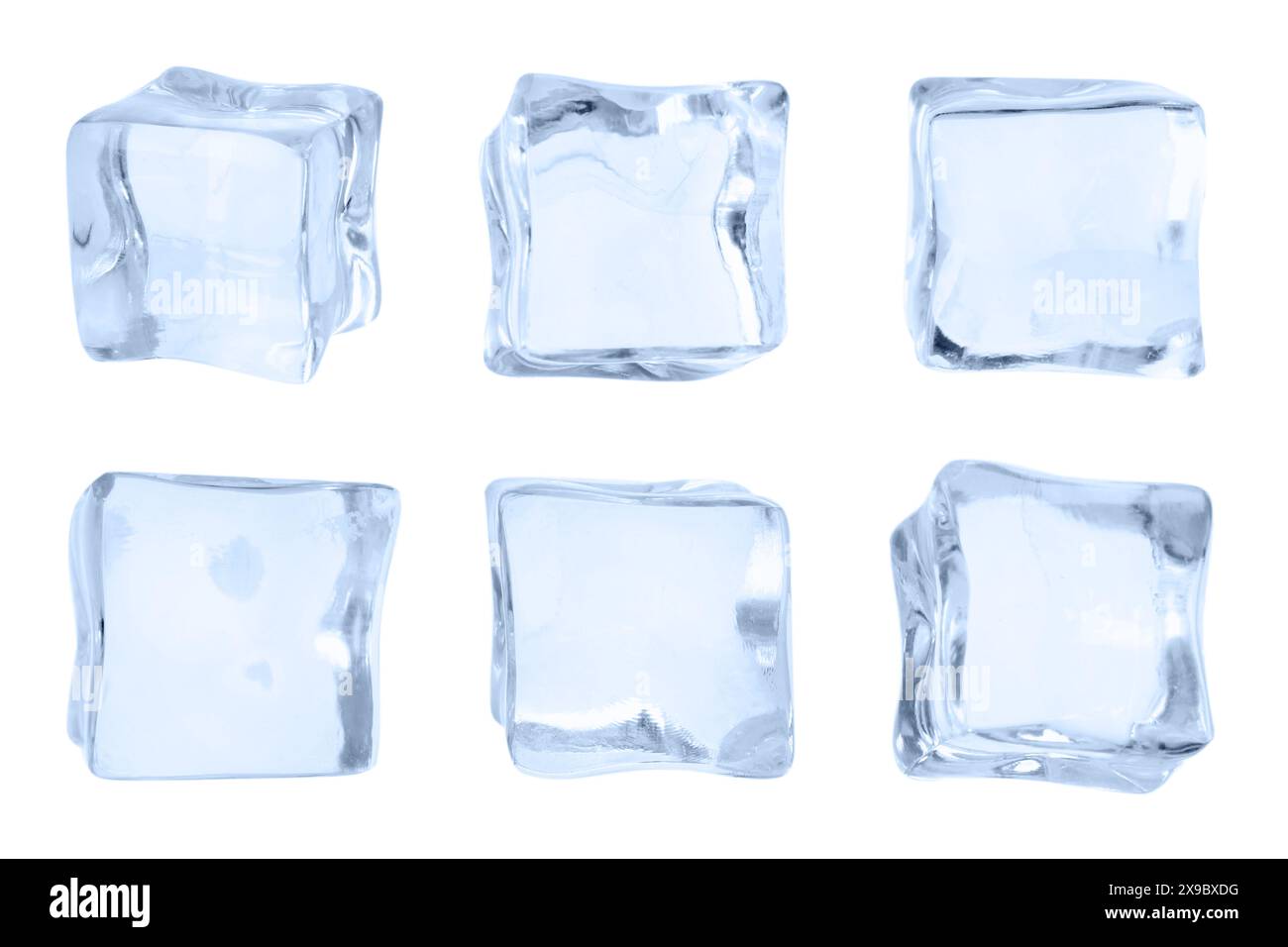 Crystal clear ice cubes isolated on white, set Stock Photo - Alamy