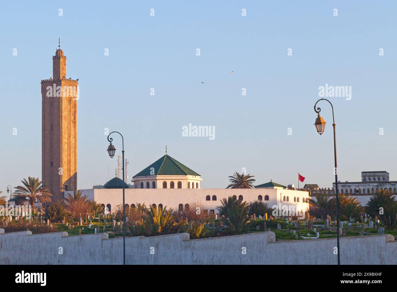 Chouhada Mosque (Arabic: مسجد الشهداء) and its cemetery in Rabat, the ...