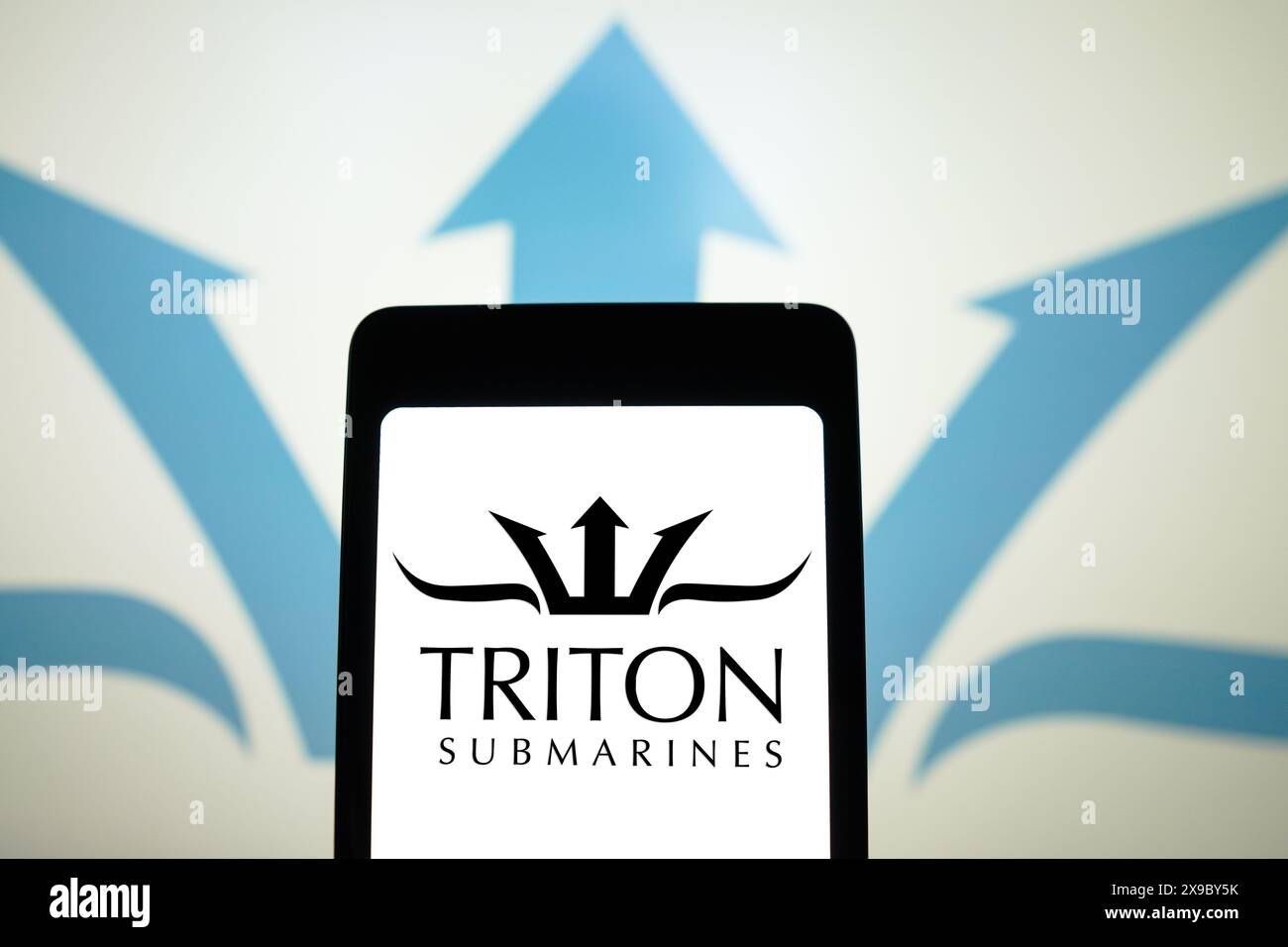 In this photo illustration, the Triton Submarines logo is displayed on ...