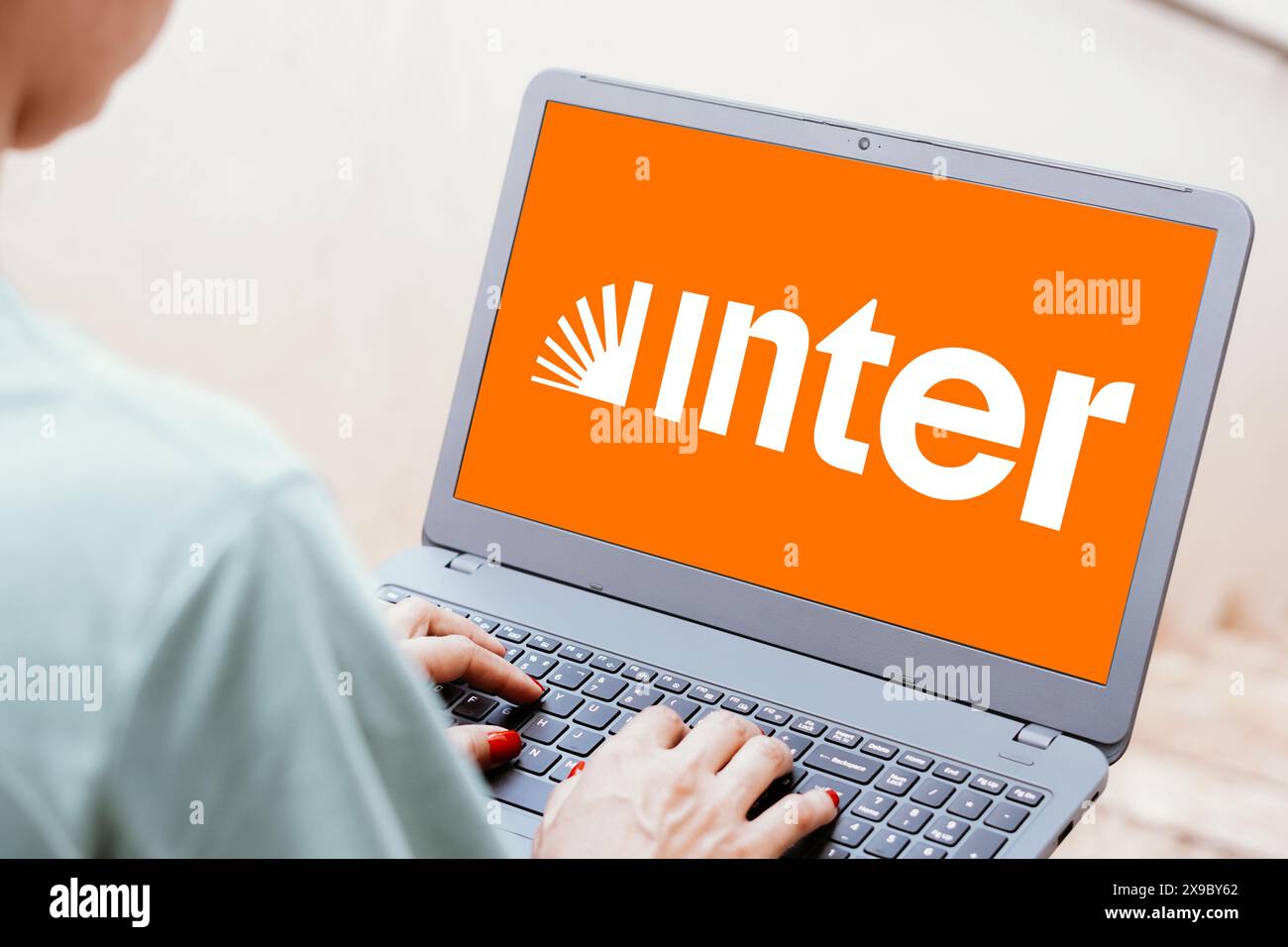 In this photo illustration, the Banco Inter logo is seen displayed on a ...