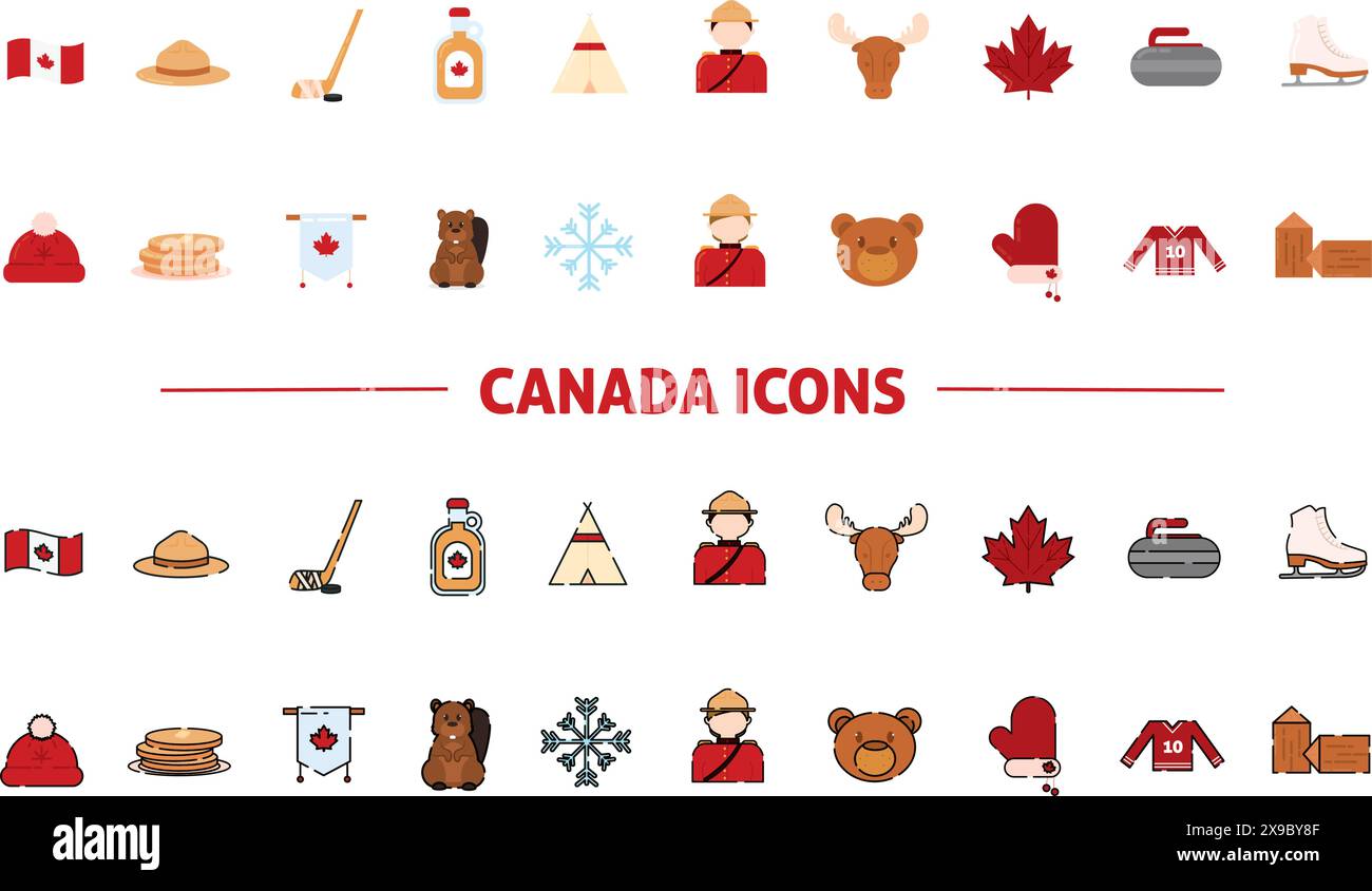 Set of colored canada icons Vector illustration Stock Vector Image & Art - Alamy