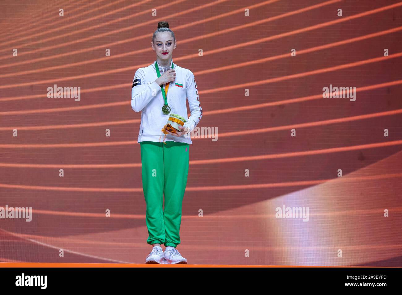 Boryana Kaleyn (BUL) gold medal at Finals Hoop Senior seen during 40th ...