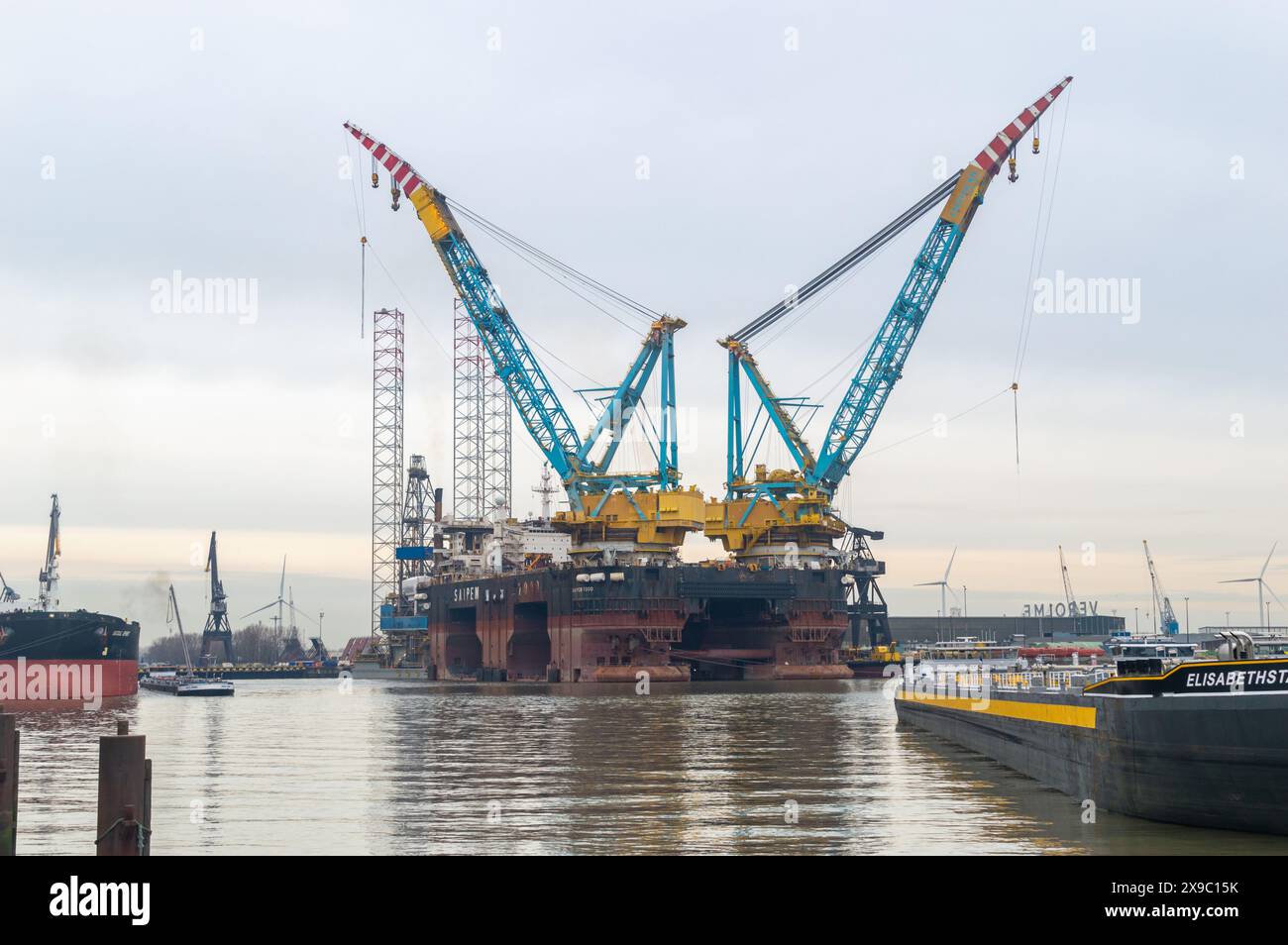 Rotterdam, Netherland - January 17, 2024: Saipem 7000, third largest in ...