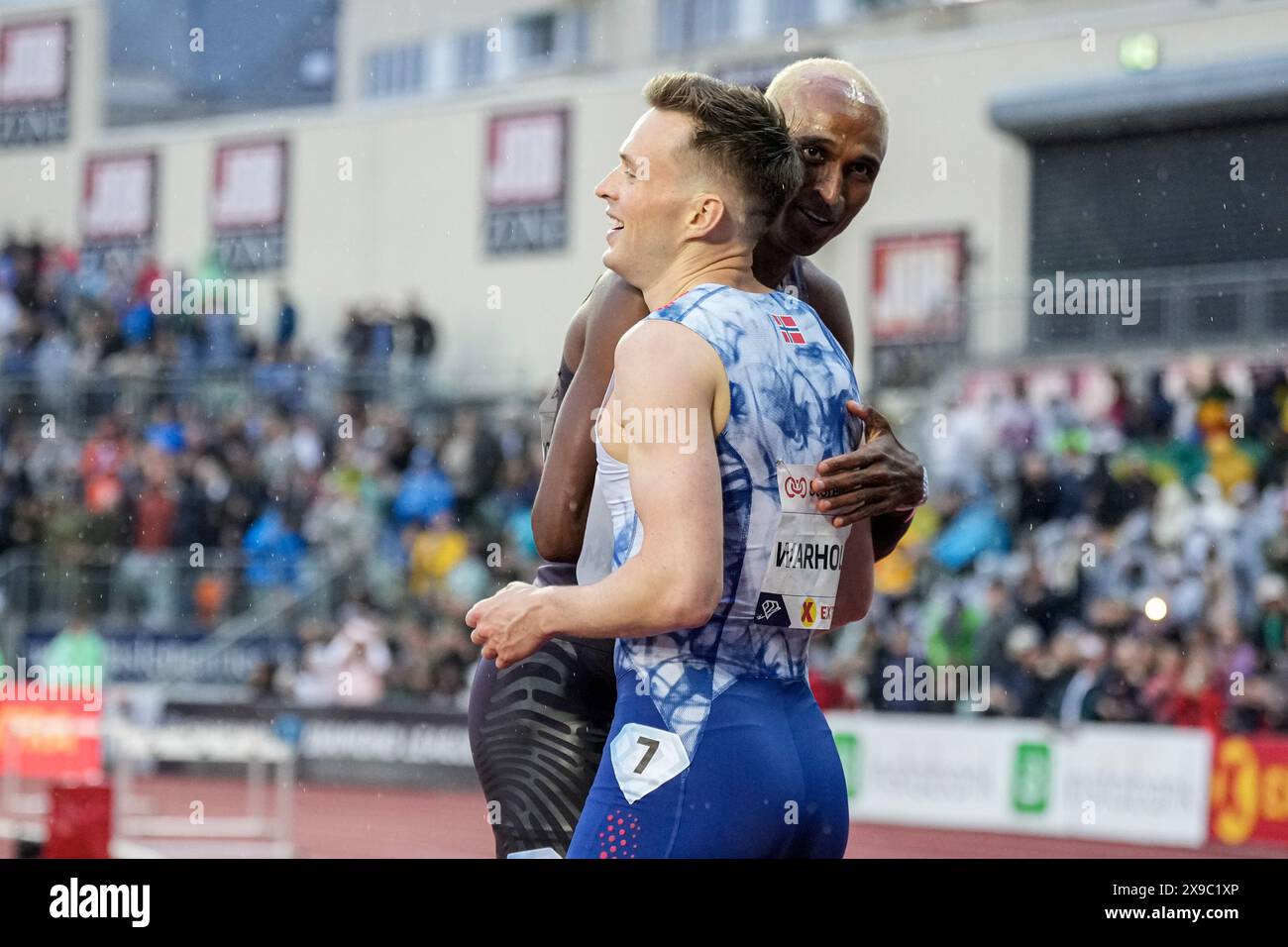 Oslo 20240530. Norwegian Karsten Warholm and Brazilian Alison Dos ...