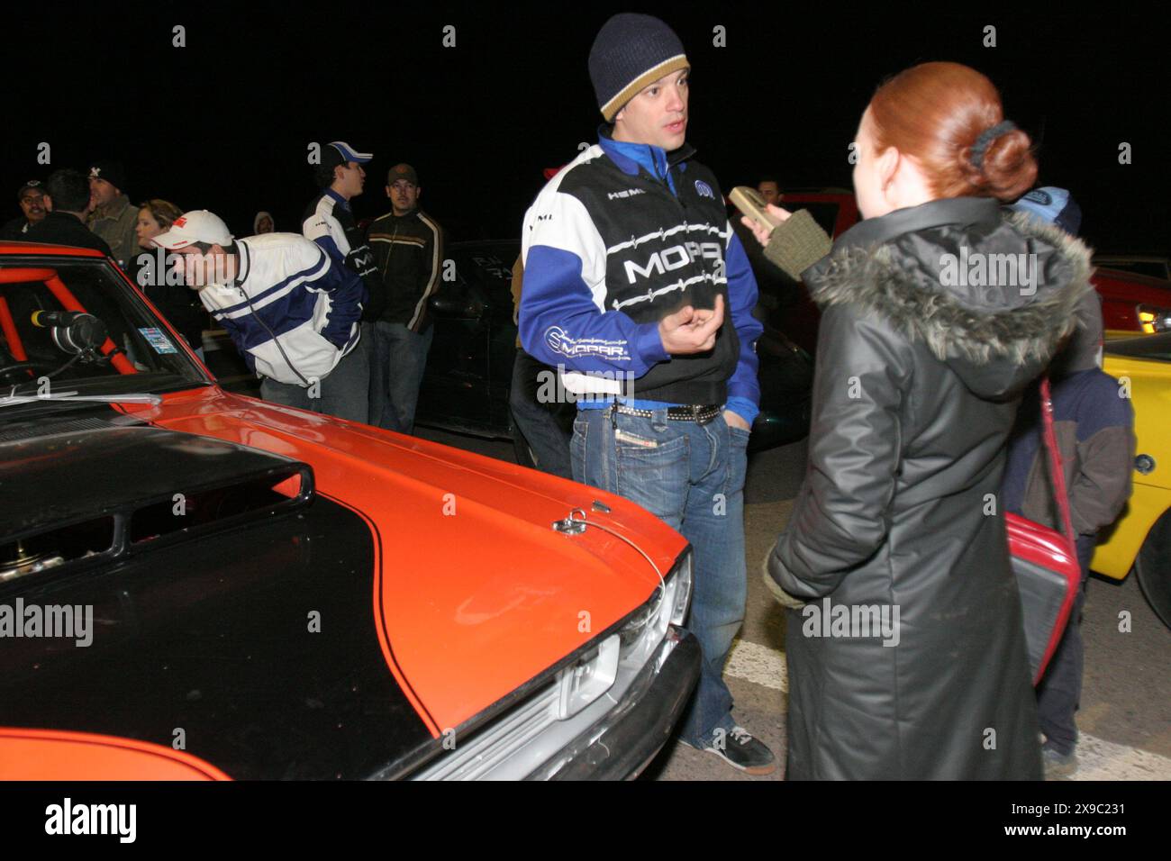 singer Yahir with the car drags with a classic orange Doge in ...