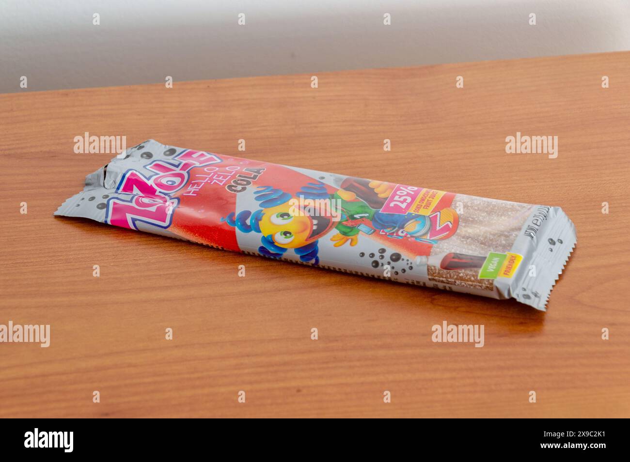 Pruszcz Gdanski, Poland - February 3, 2024: Pack of Zozole hello zelo ... Pruszcz Gdanski, Poland - February 3, 2024: Pack of Zozole hello zelo ...