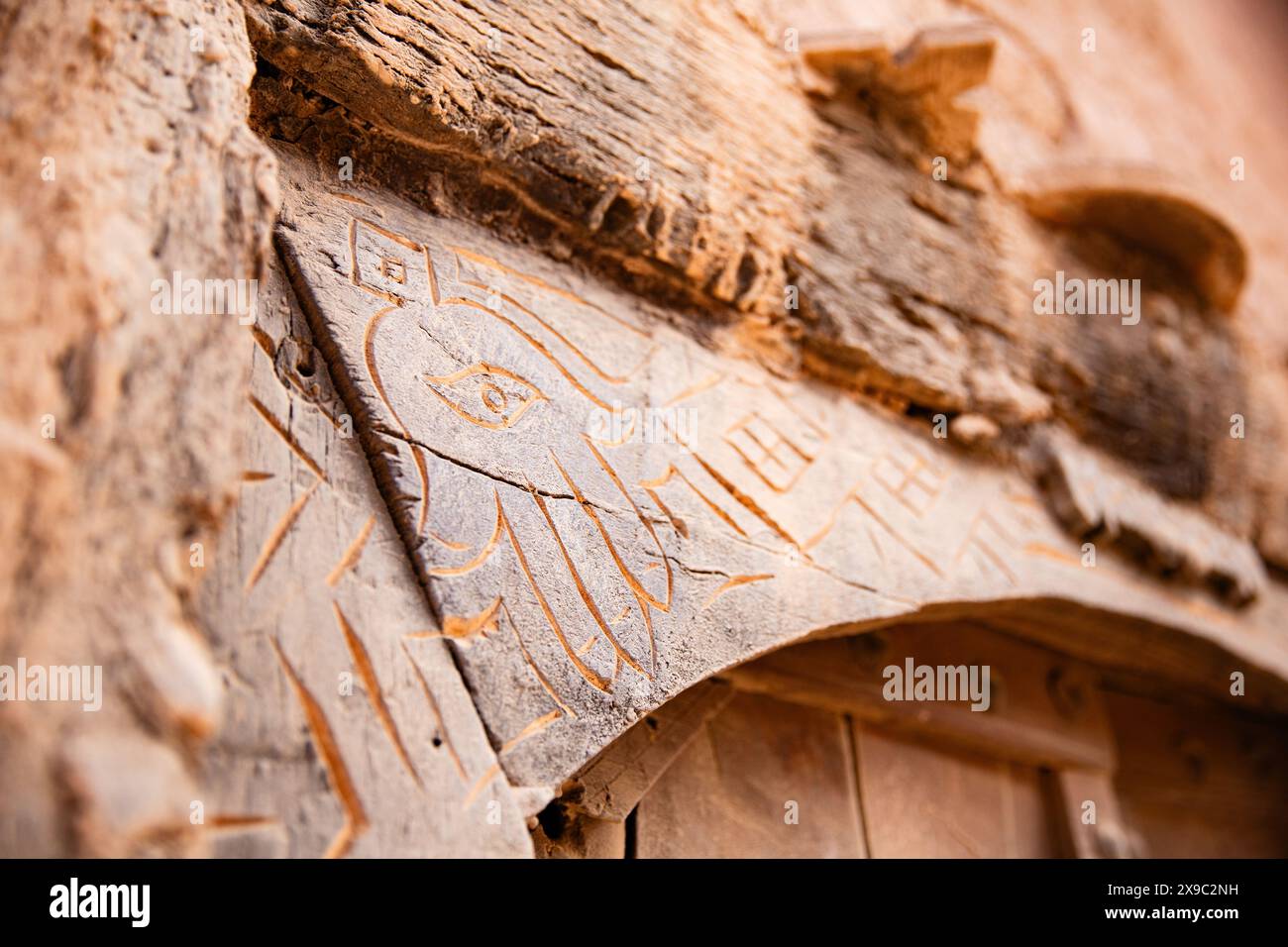 Parts of the ruin kasbah in Tamnougalt. Morocco including imagery of ...