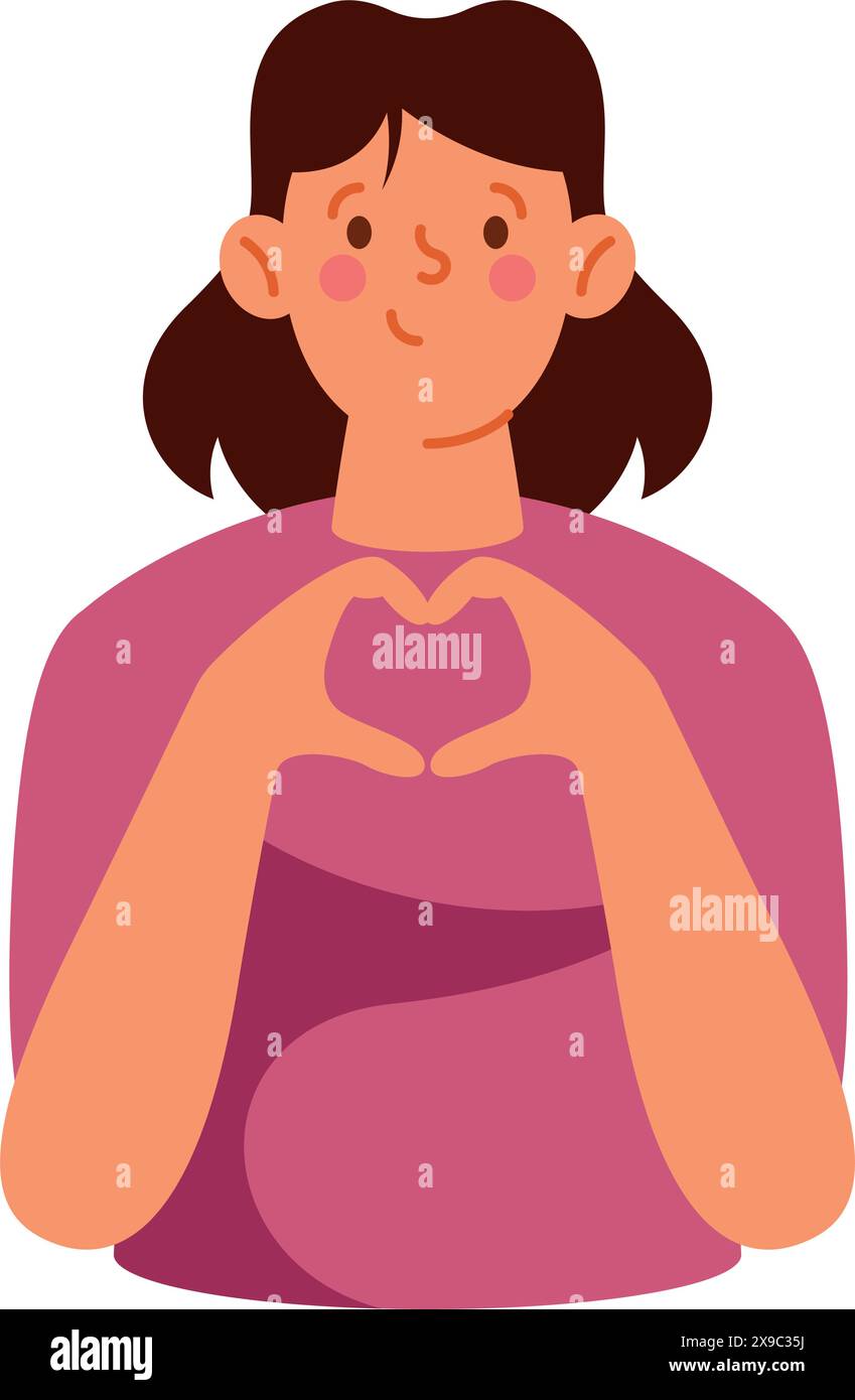 Woman making heart shape with hands Cut Out Stock Images & Pictures - Alamy