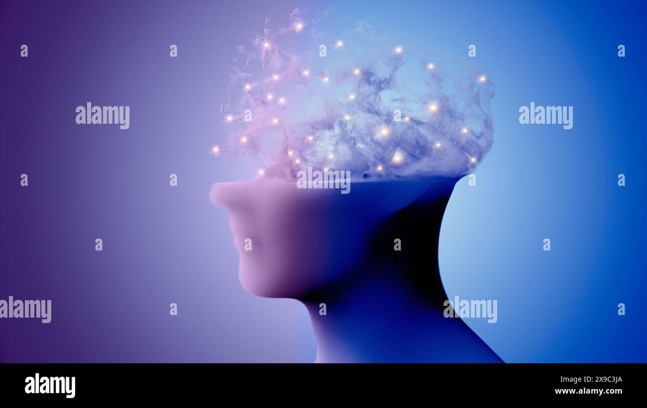 Face seen from the side. Degenerative disease. Brain degenerative ...