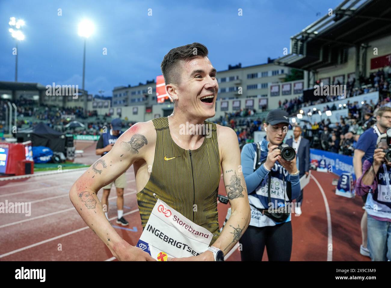 Oslo 20240530. Norwegian Jakob Ingebrigtsen after the men's 1500 meters ...
