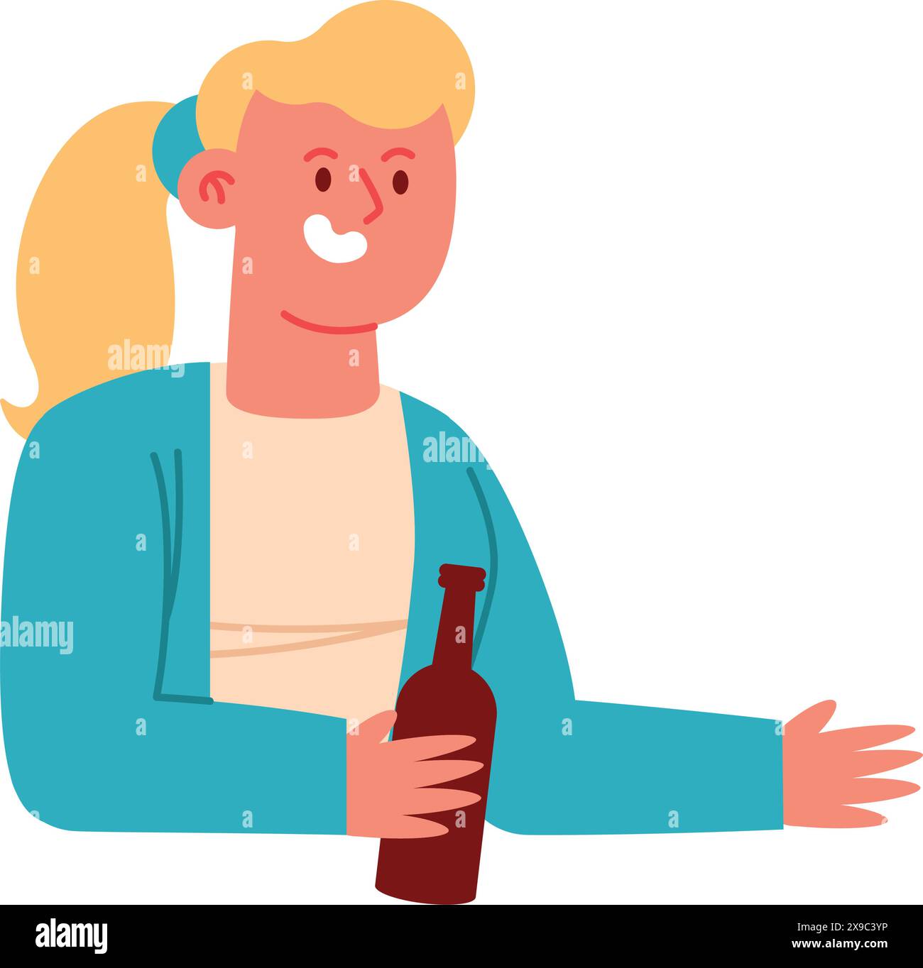 woman drinking beer comic cartoon Stock Vector Image & Art - Alamy