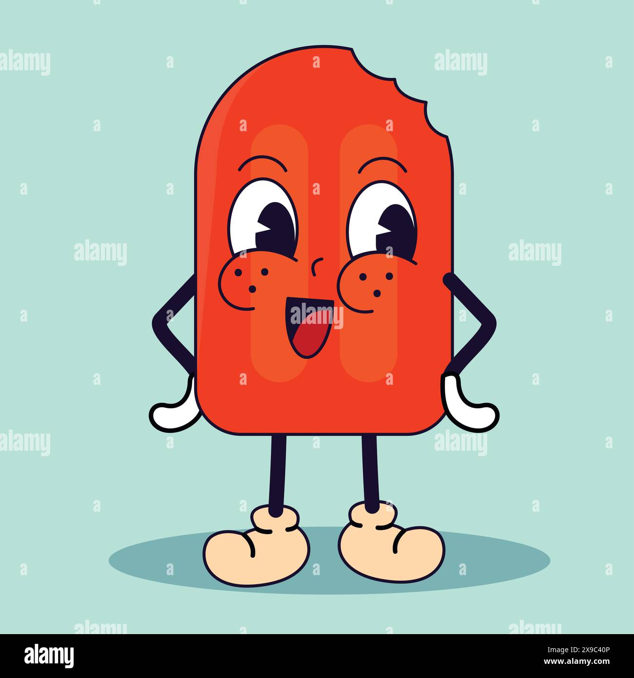 Pixel art of a popsicle animated with hands and legs Vector Stock ...