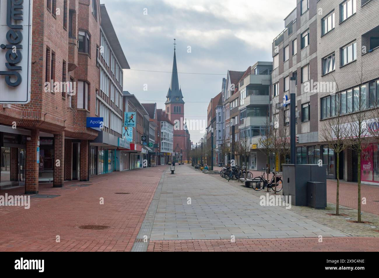 Gronau, Germany - March 10, 2024: Pedestrian street in city center of ...