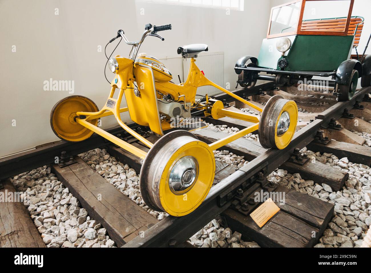 a vintage rail inspection scooter, a powered quad bike designed for traveling short distances ...