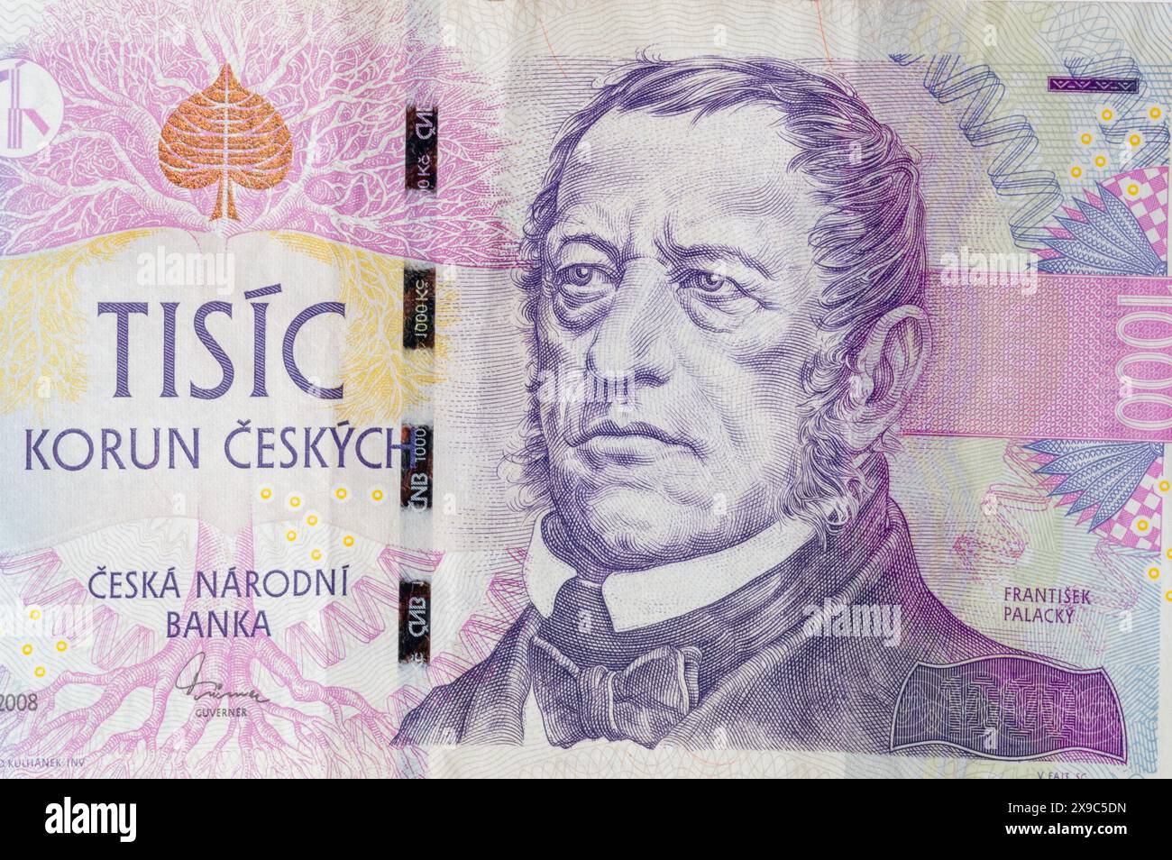 Portrait of Frantisek Palacky on a Czech koruna banknote Stock Photo ...