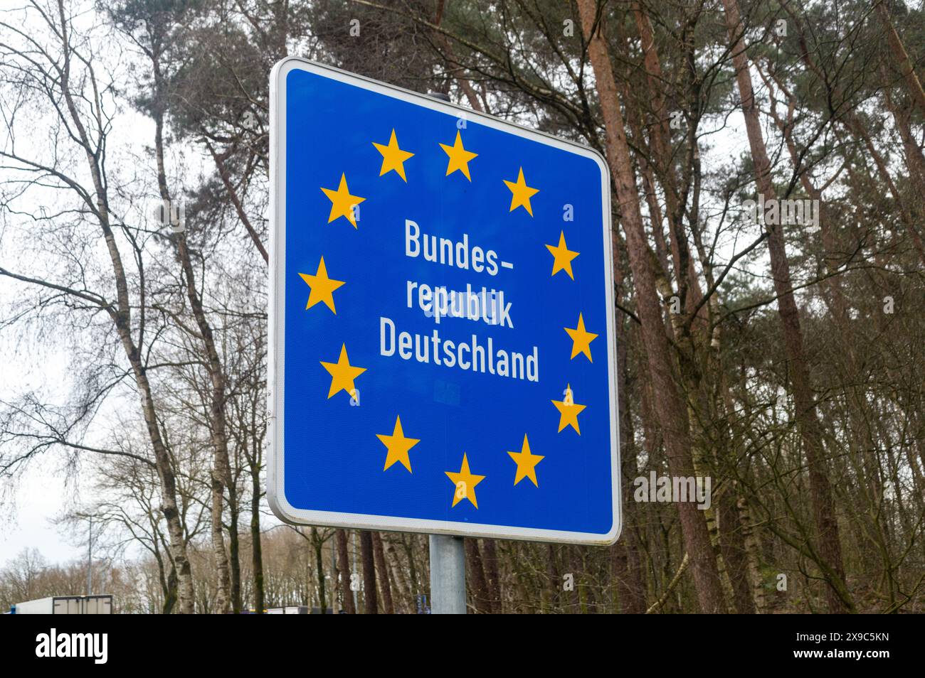 Republic of Germany (Bundes - republik Deutschland) border sign Stock ...
