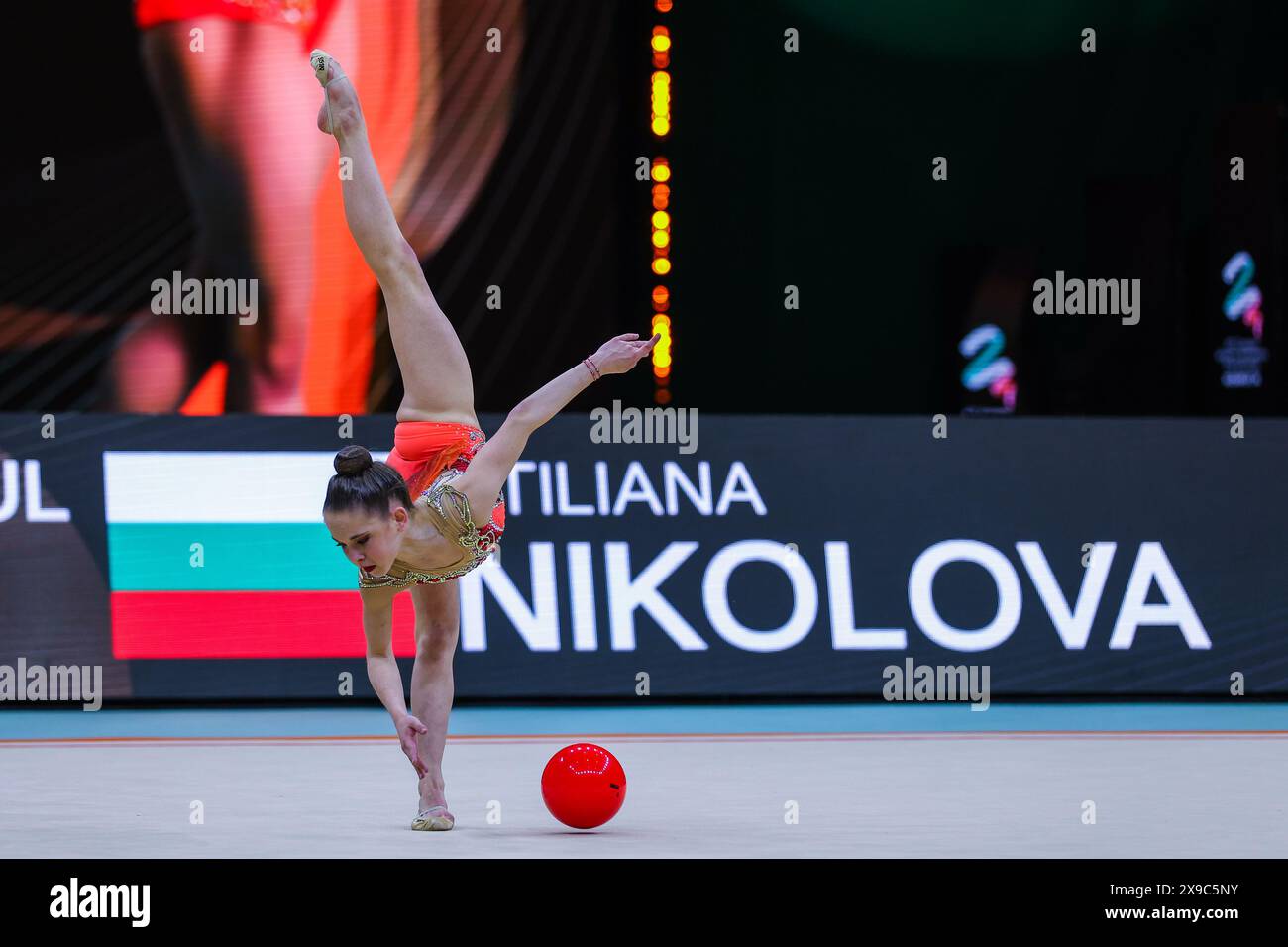 Stiliana Nikolova (BUL) in action during the 40th European Rhythmic ...