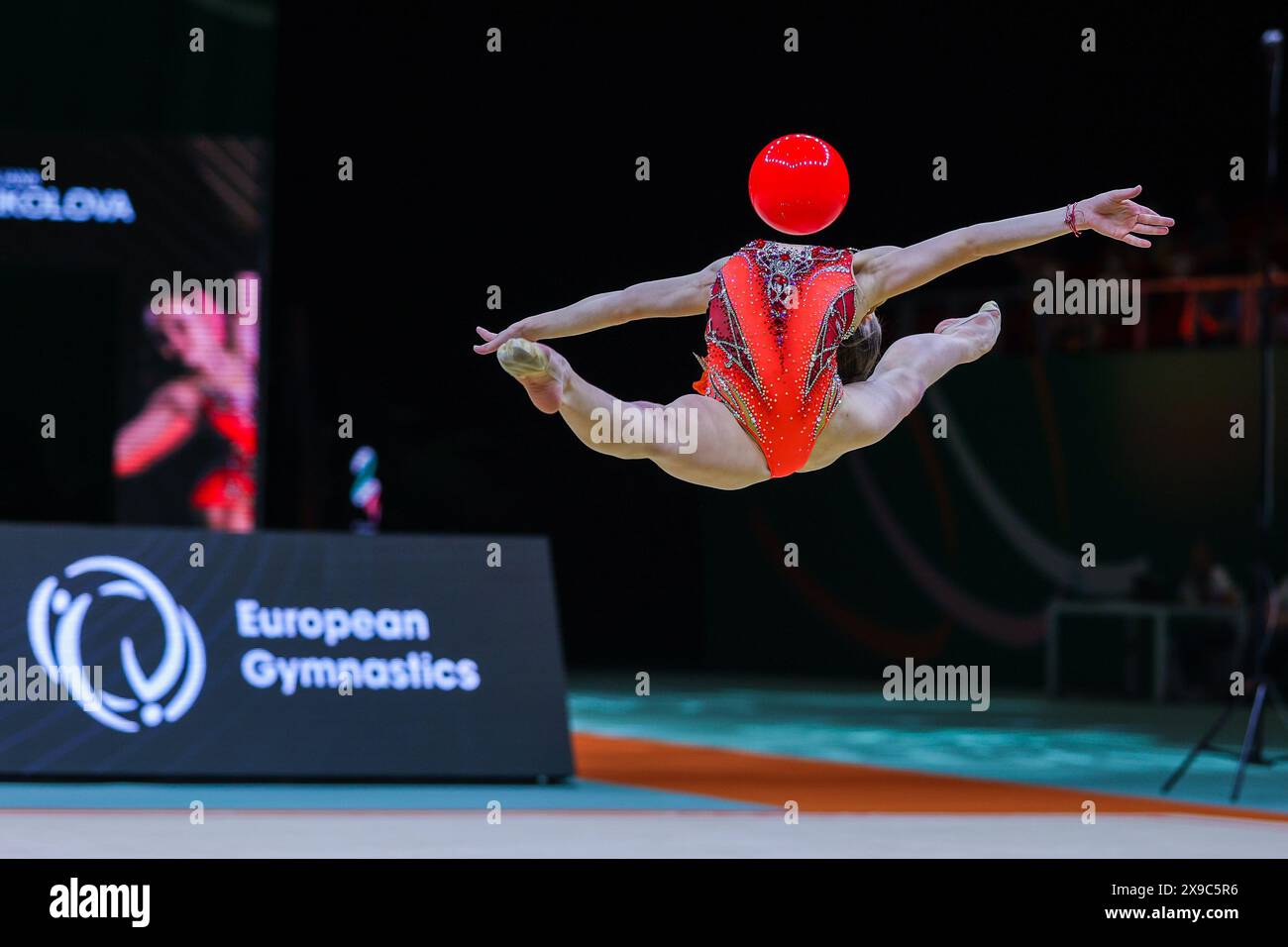 Stiliana Nikolova (BUL) in action during the 40th European Rhythmic ...