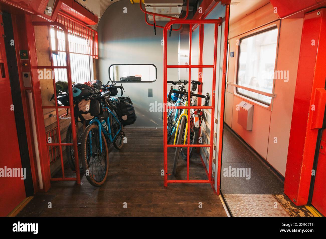 Inside a ÖBB Austrian Railways train car showing a dedicated area for ...