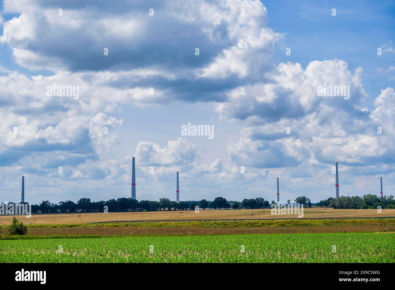 Wind farm construction site near Seelow, Brandenburg, Germany Stock ...