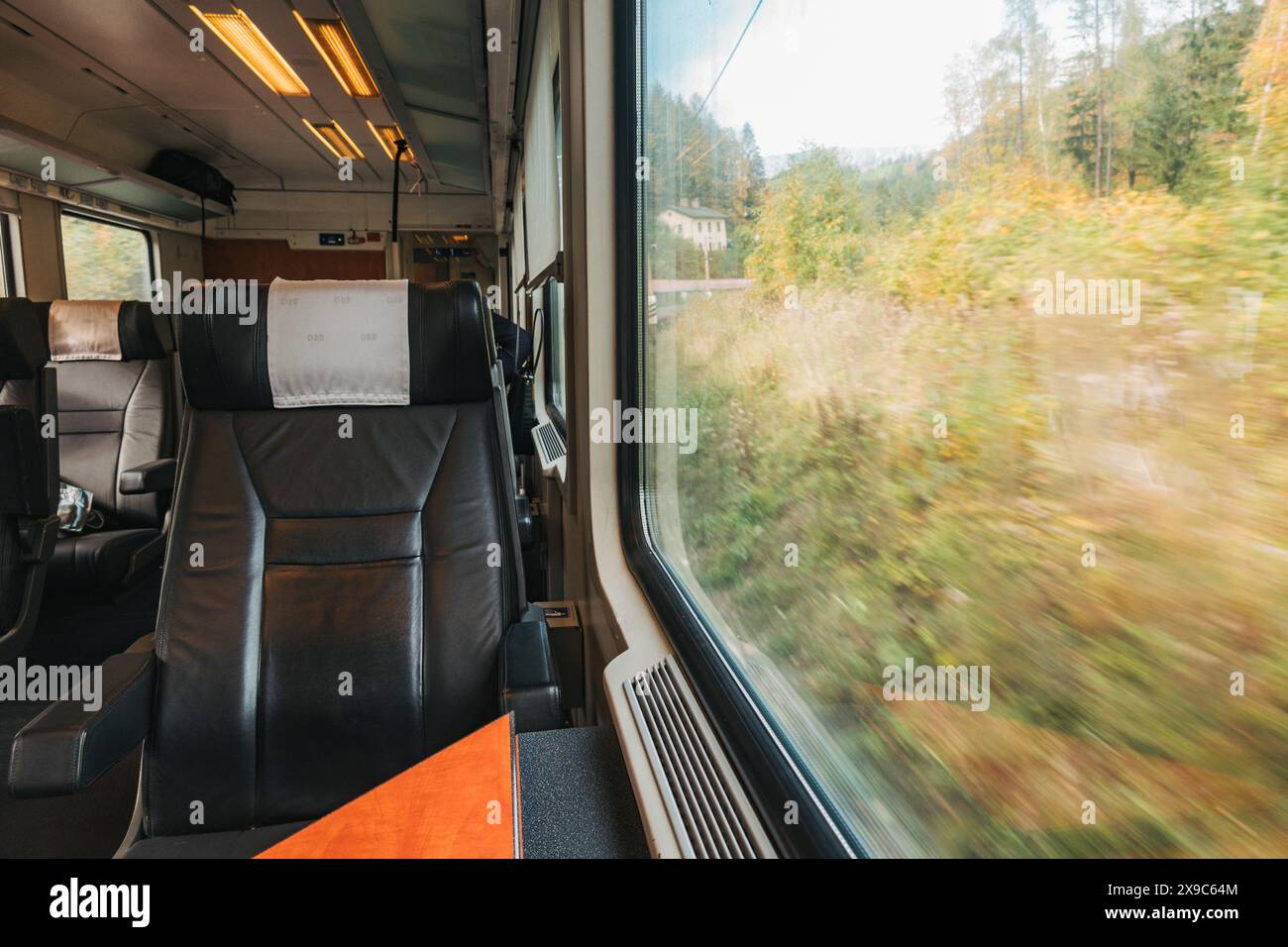 Interior of first class train carriage hi-res stock photography and ...