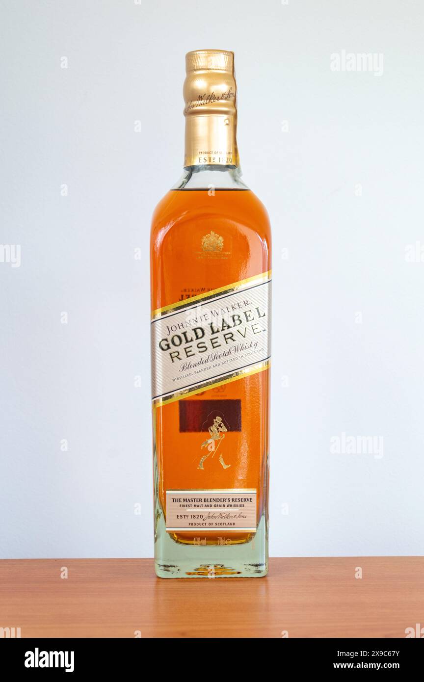 Pruszcz Gdanski, Poland - April 1, 2024: Scotch whisky Johnnie Walker ...