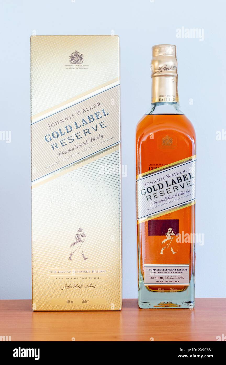 Pruszcz Gdanski, Poland - April 1, 2024: Box and bottle of Scotch ...