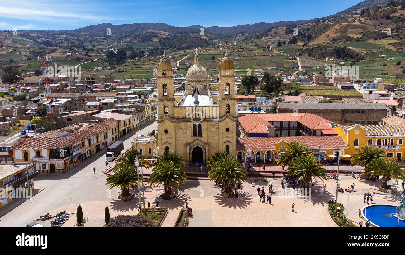 Aquitania, Boyaca - Colombia. April 14, 2024. Aerial view with drone of ...