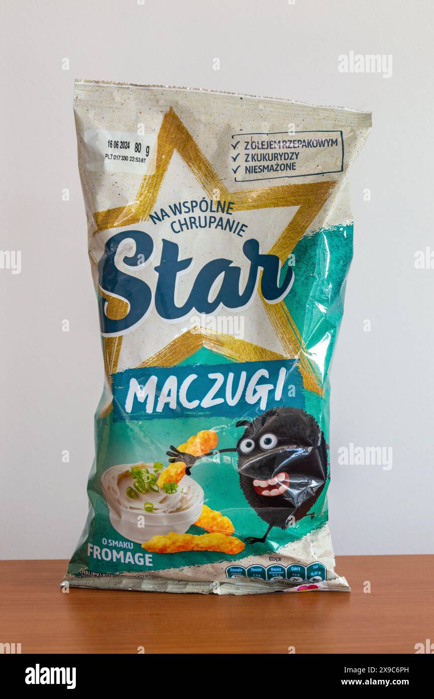 Pruszcz Gdanski, Poland - April 1, 2024: Star Maczugi corn chips ...