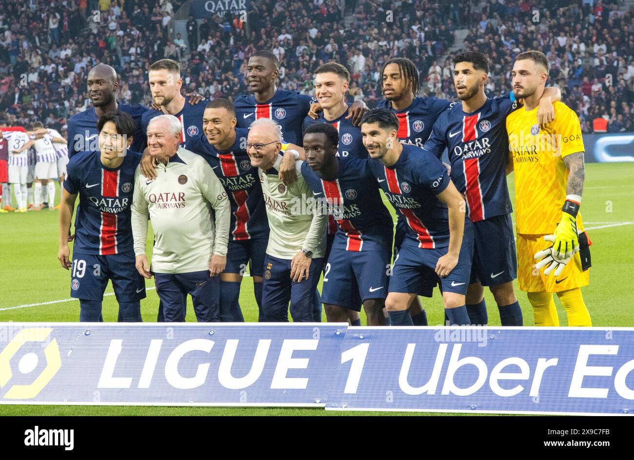 Football match, The team of the French champion 2024 Paris St. Germain ...