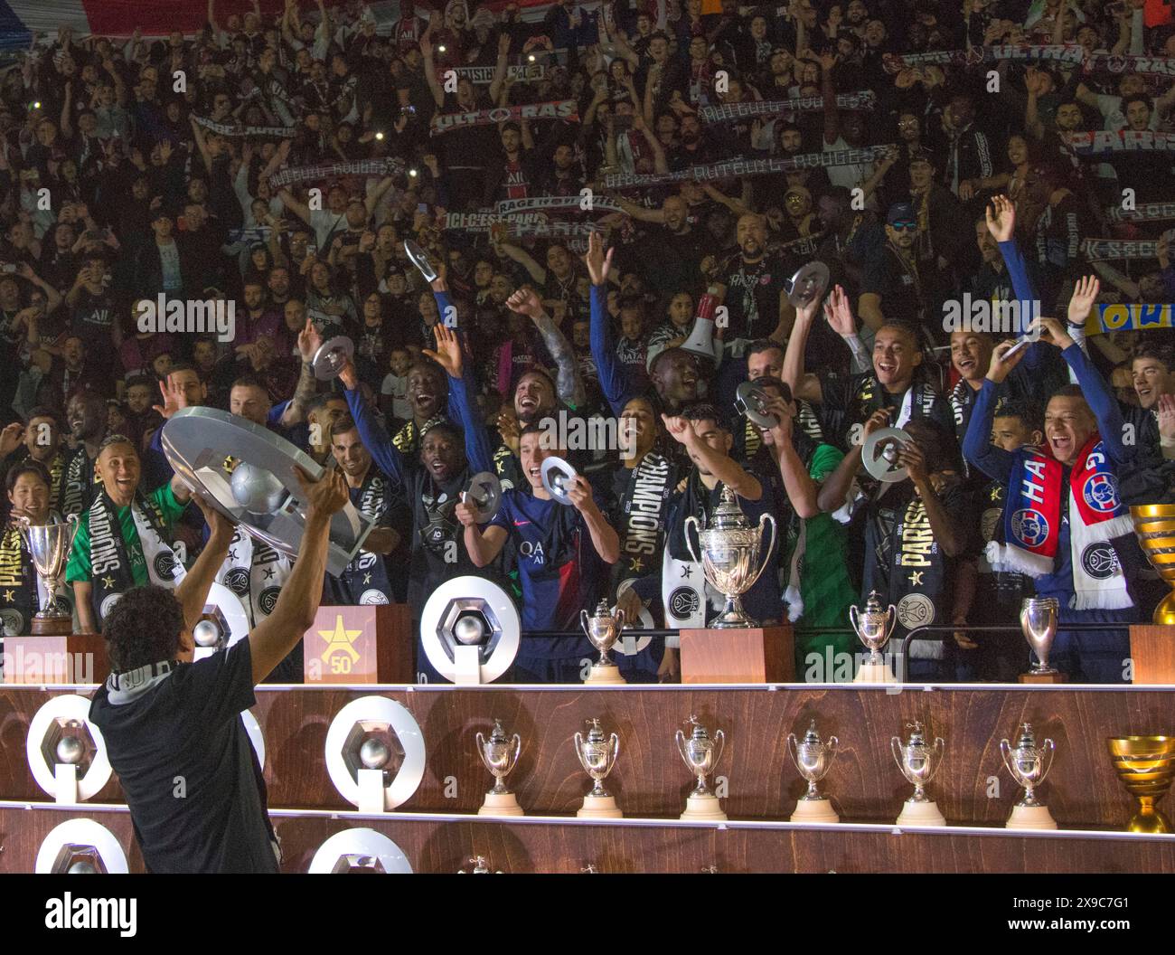 Football match, The team of the French champion 2024 Paris St. Germain ...