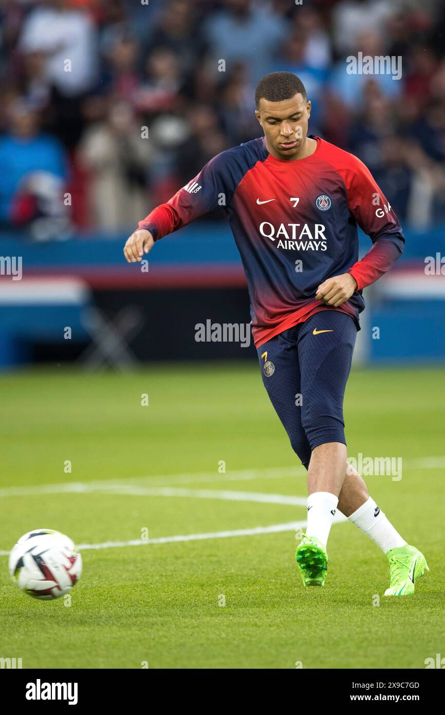 Football match, captain Kylian Mbappe' Paris St Germain has just scored ... Football match, captain Kylian Mbappe' Paris St Germain has just scored ...