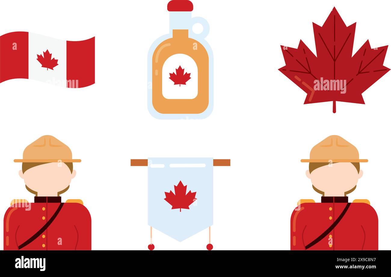Set of colored canada icons Vector Stock Vector Image & Art - Alamy