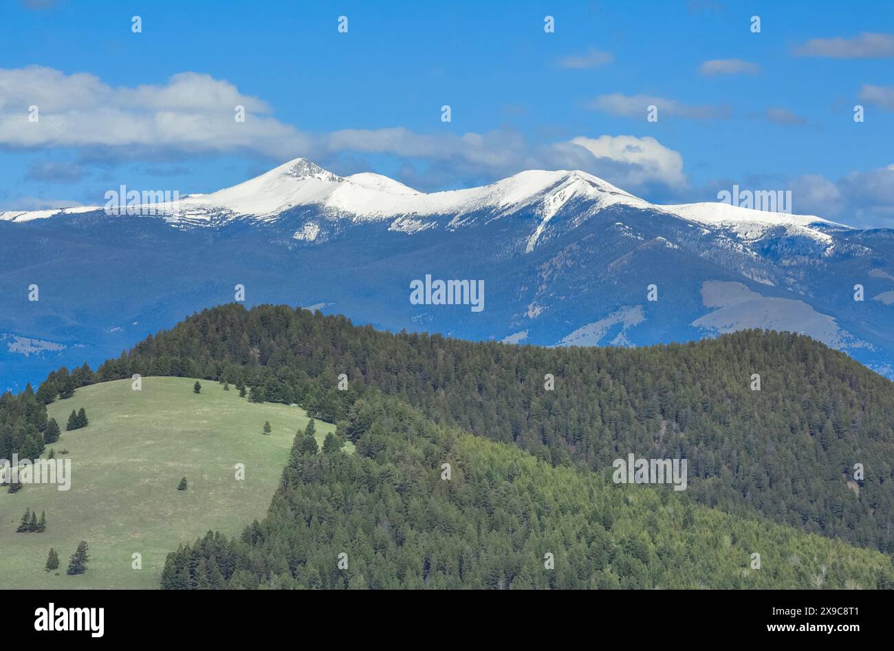 distant peaks of the flint creek range and o'donnell mountain viewed ...