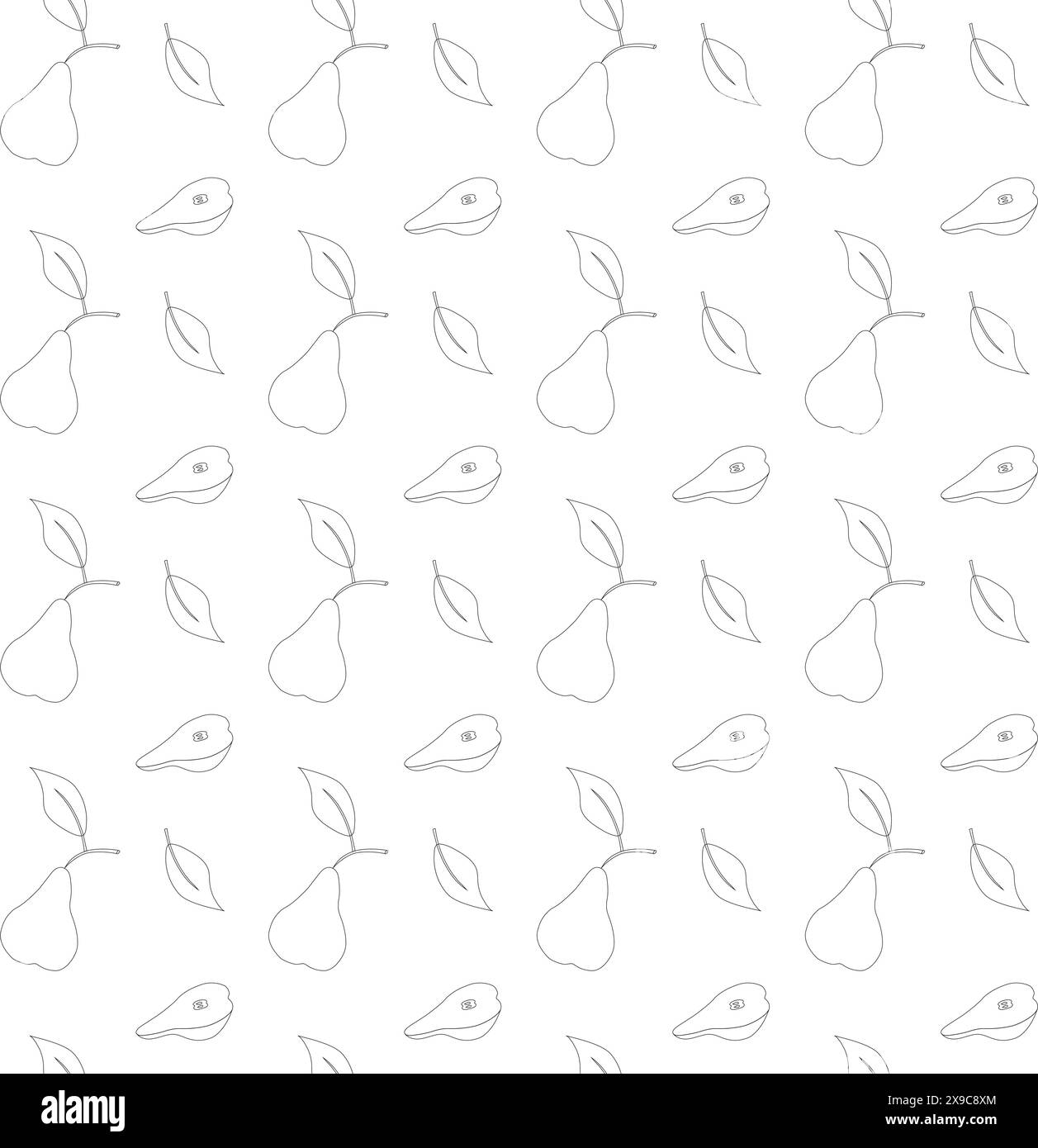 A simple pear in doodle style. Seamless pattern. cool illustration Stock Vector Image & Art - Alamy