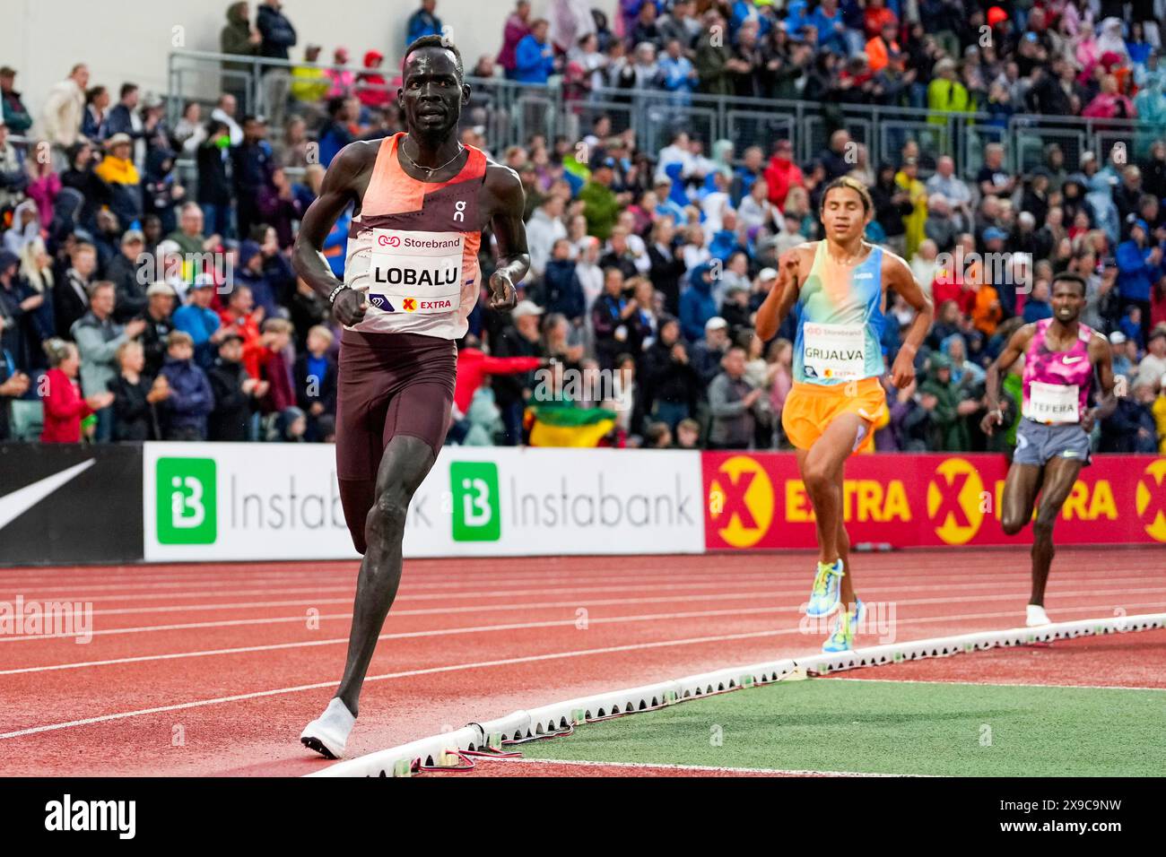 Oslo 20240530. Swiss Dominic Lobalu during the 5000 meters race during ...