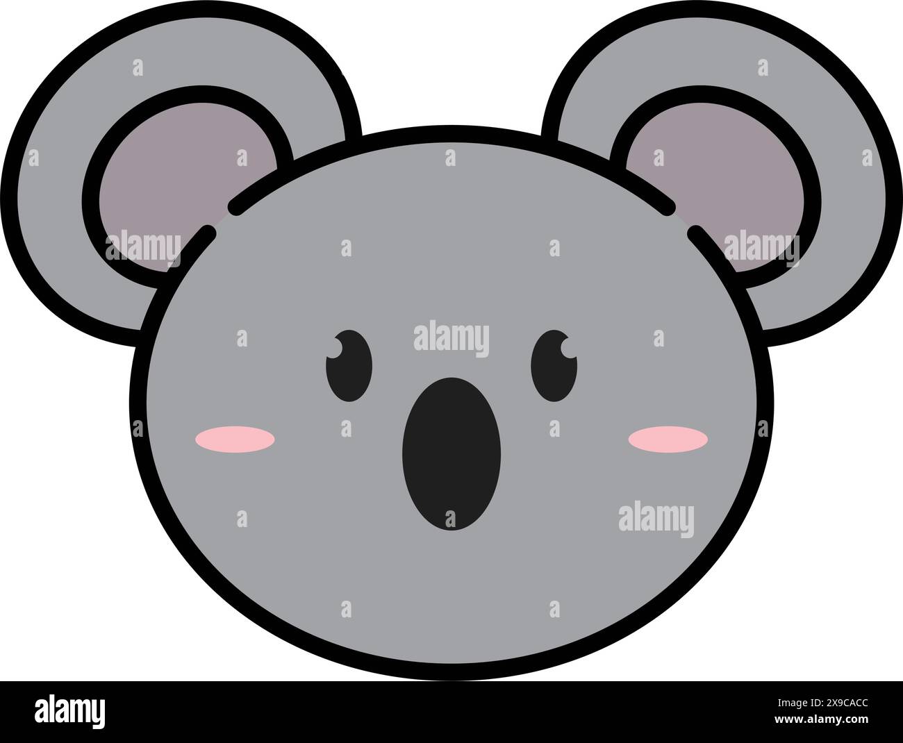 Cute kawaii koala animal character emoticon Vector illustration Stock ...