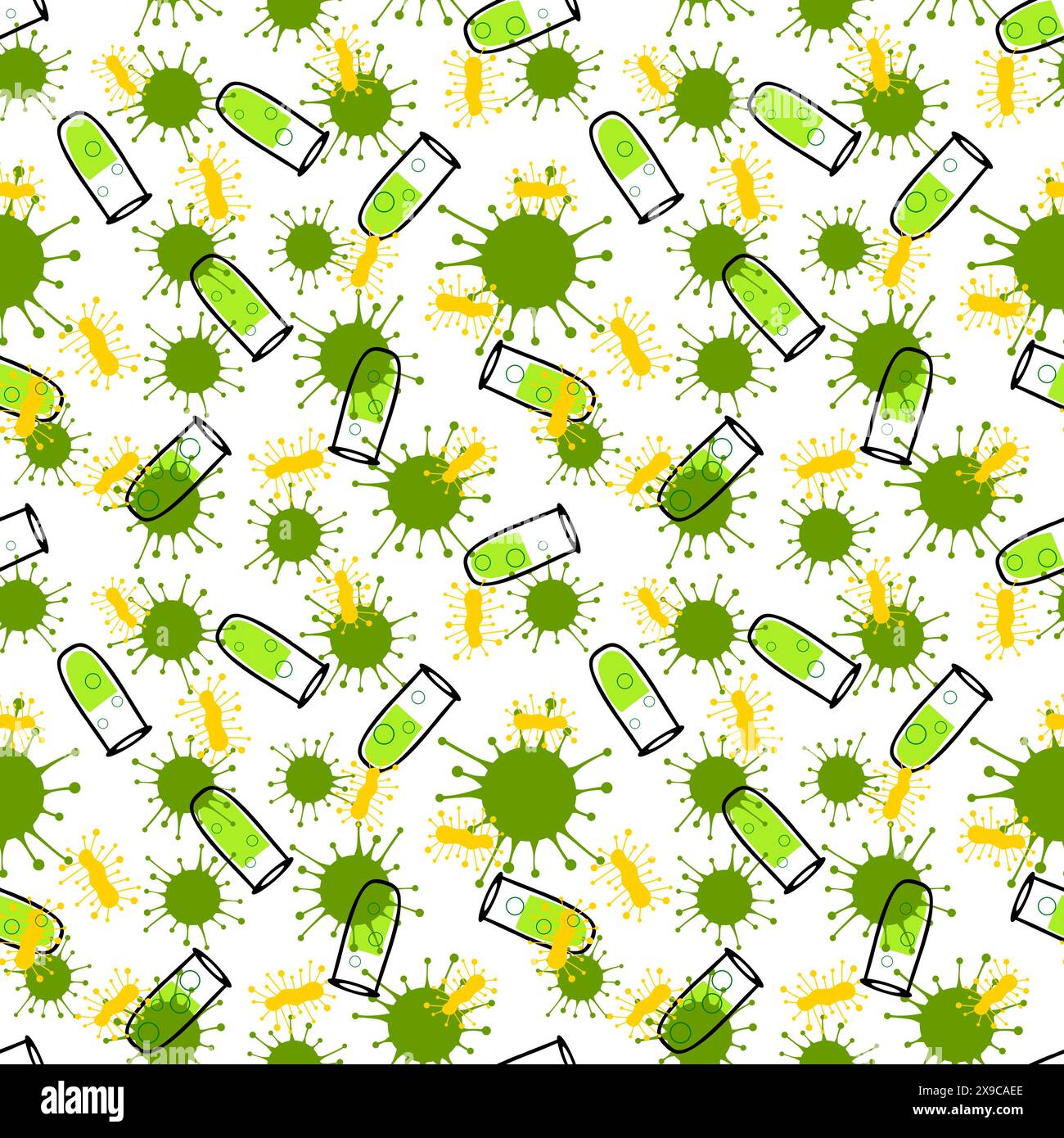 Medicine seamless bacteria pattern for wrapping paper and fabrics and ...