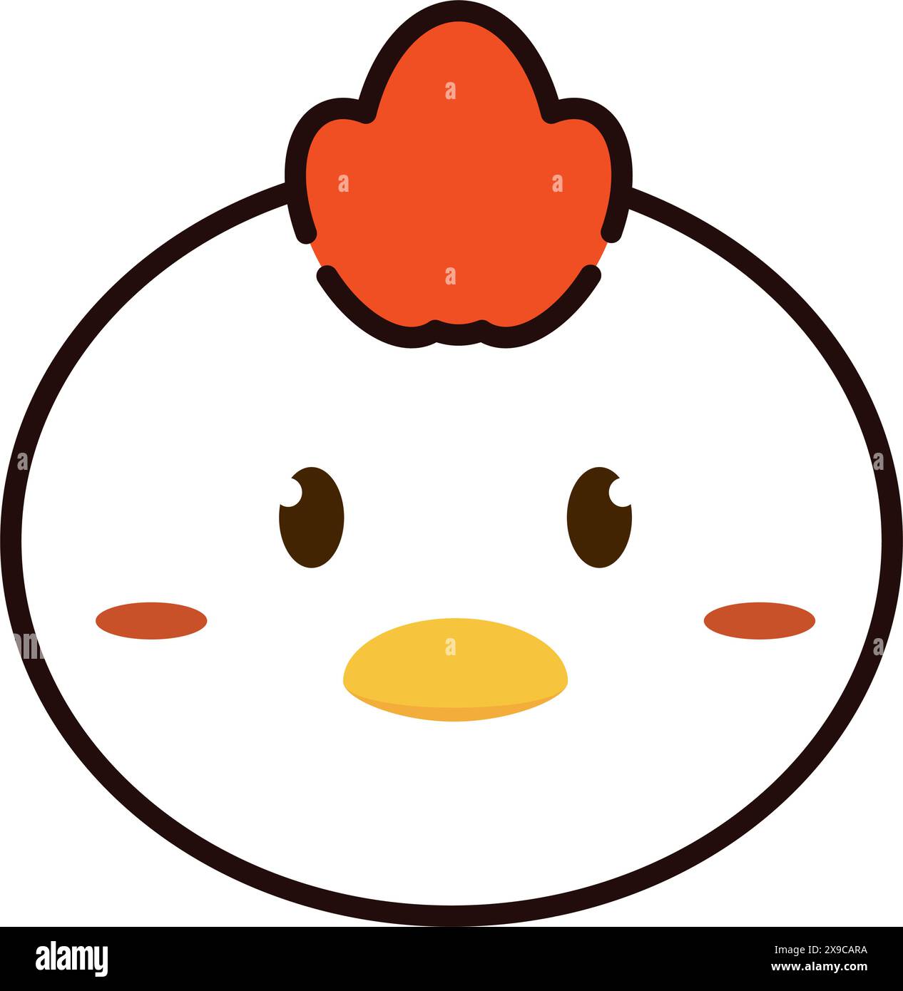 Cute kawaii chicken animal character emoticon Vector Stock Vector Image ...