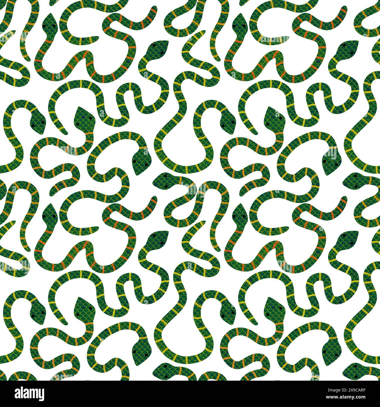 Summer cartoon animals seamless snake pattern for wrapping paper and ...