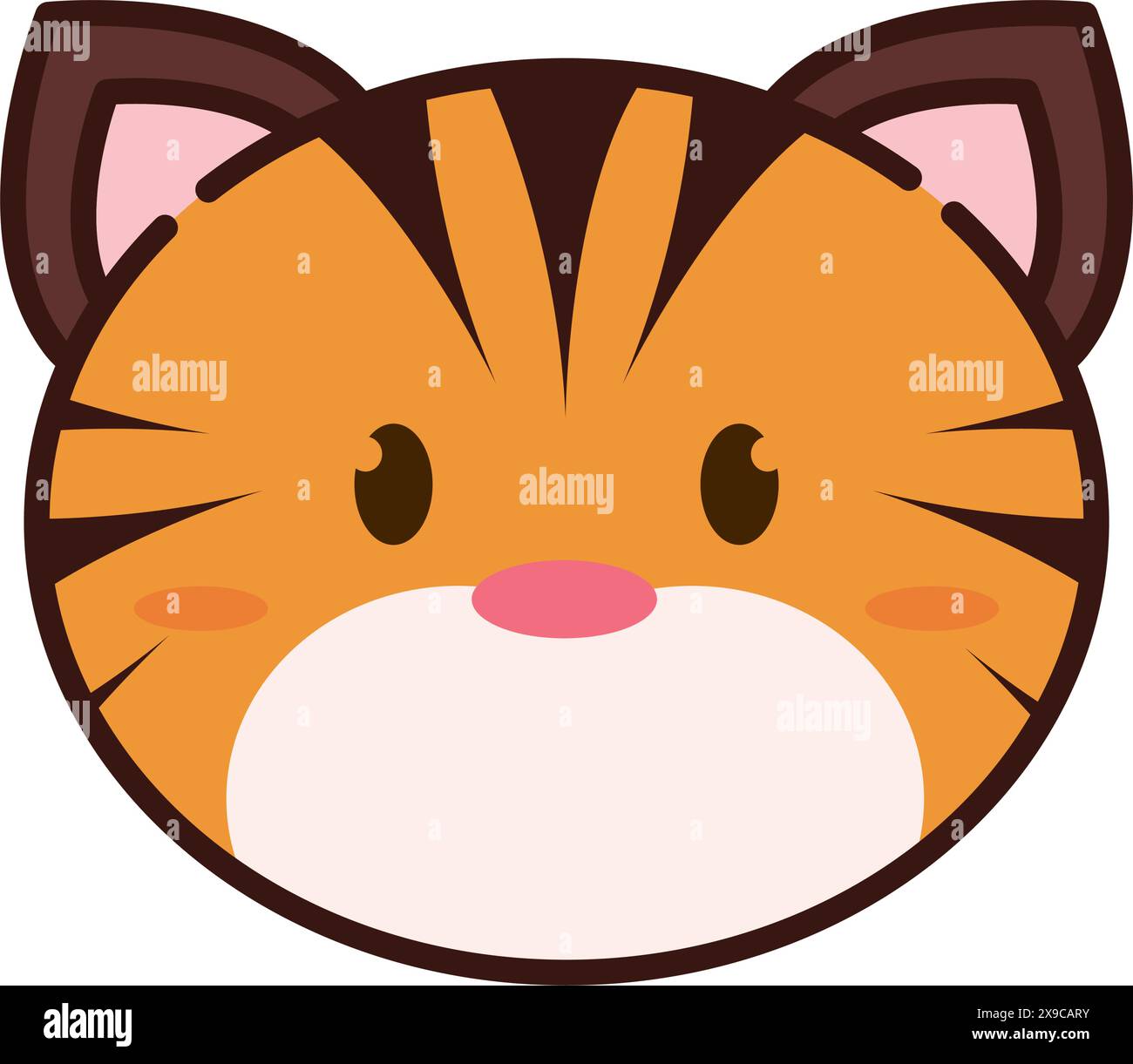 Cute kawaii tiger animal character emoticon Vector Stock Vector Image ...