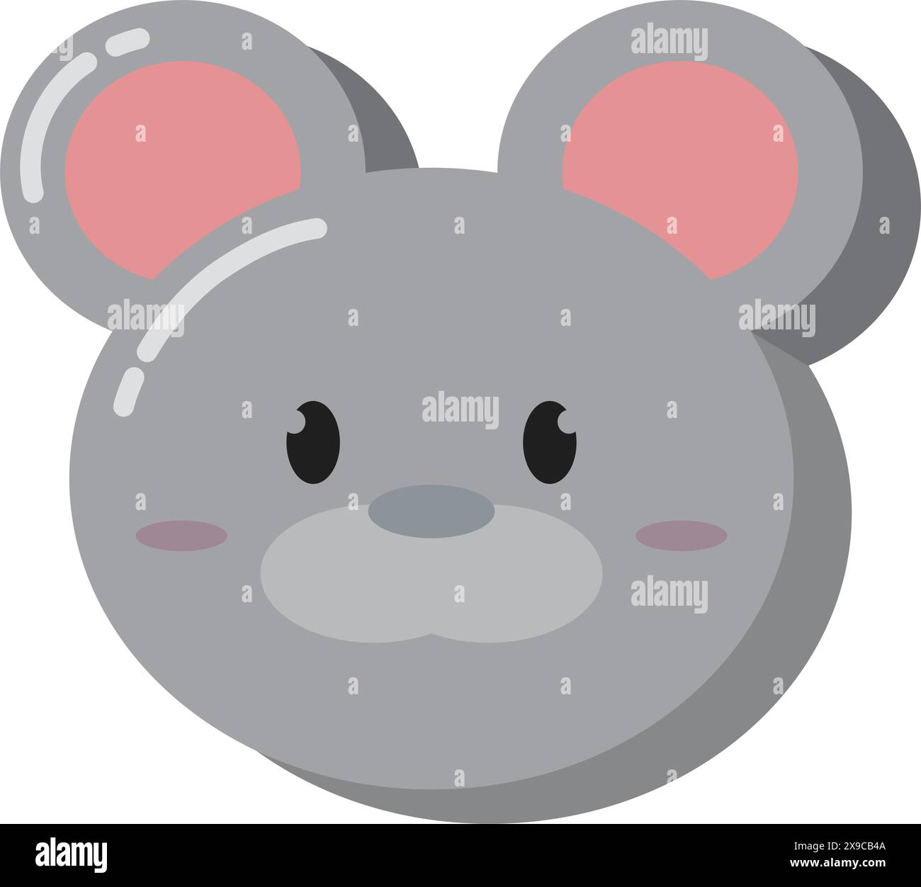 Cute kawaii mouse animal character emoticon Vector illustration Stock ...
