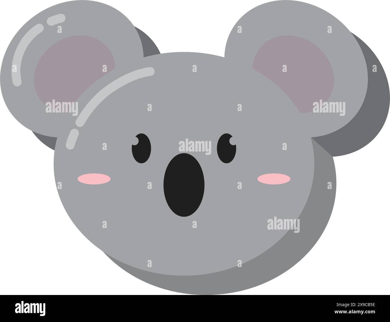 Cute kawaii koala animal character emoticon Vector illustration Stock ...