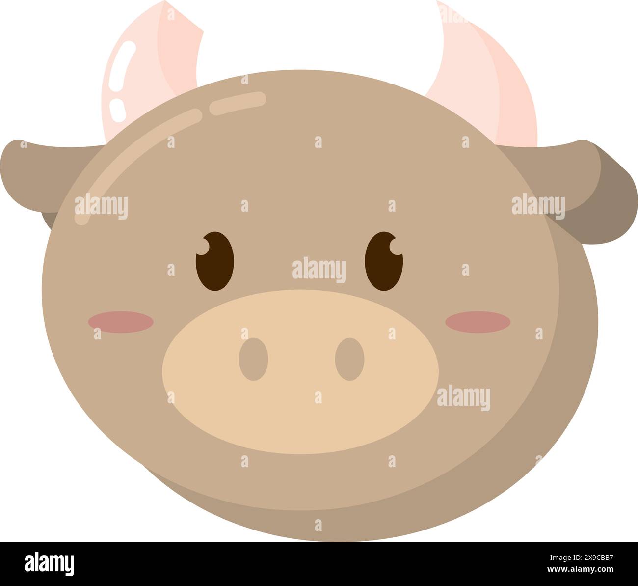 Cute kawaii bull animal character emoticon Vector Stock Vector Image ...