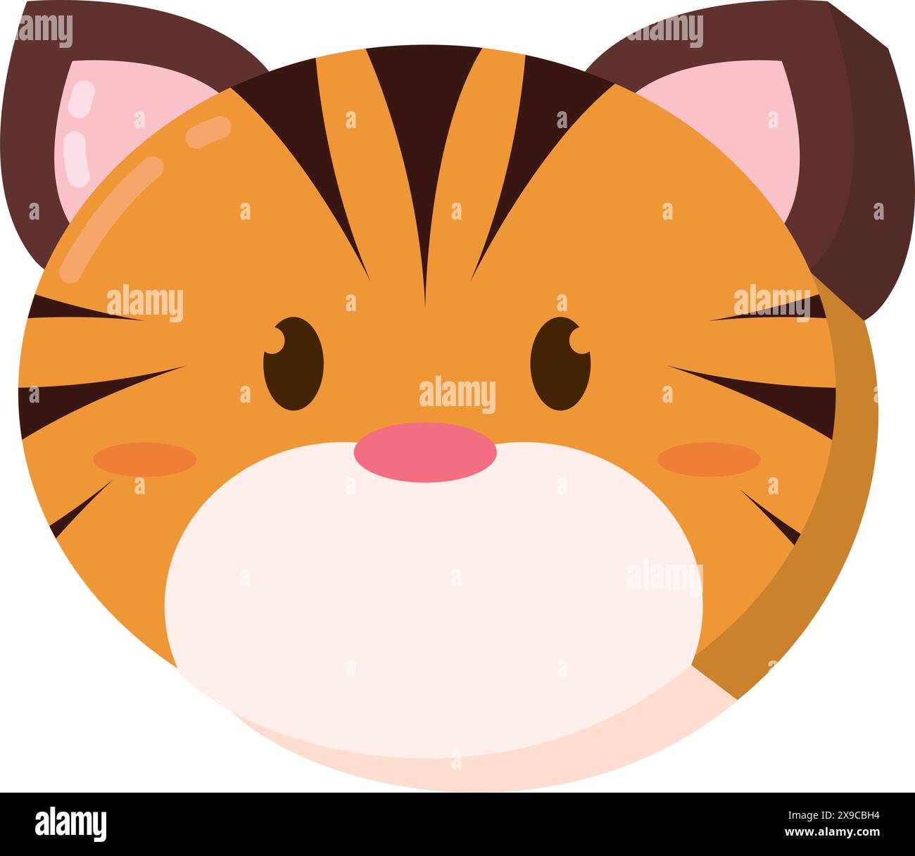 Cute kawaii tiger animal character emoticon Vector Stock Vector Image ...