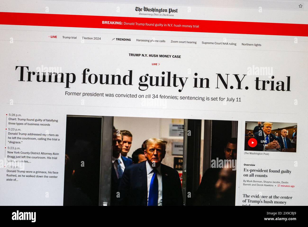 Trump found guilty hi-res stock photography and images - Alamy