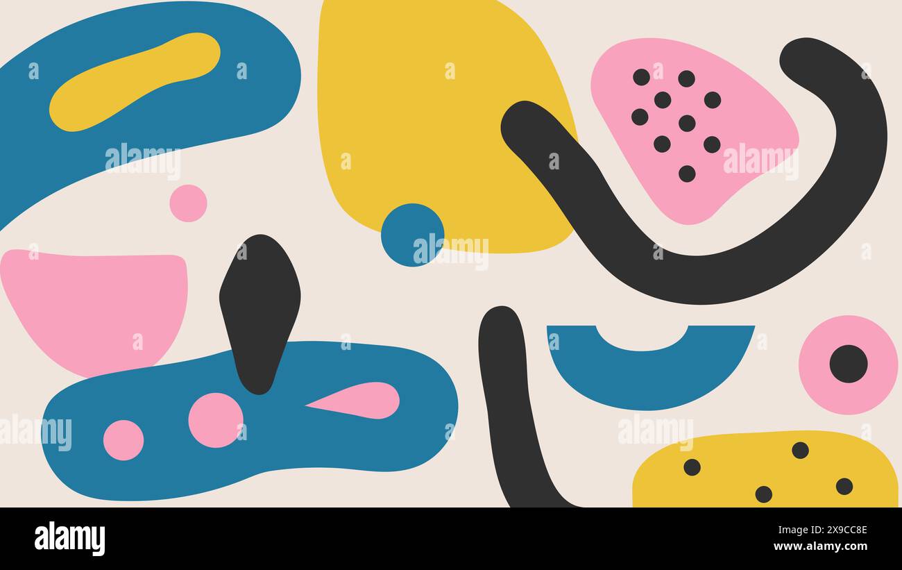 Colorful artistic naive background. Creative collage with various hand ...