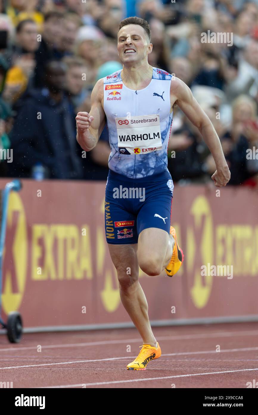 Oslo, Norway 30 May 2024 Karsten Warholm of Norway competes in the men ...