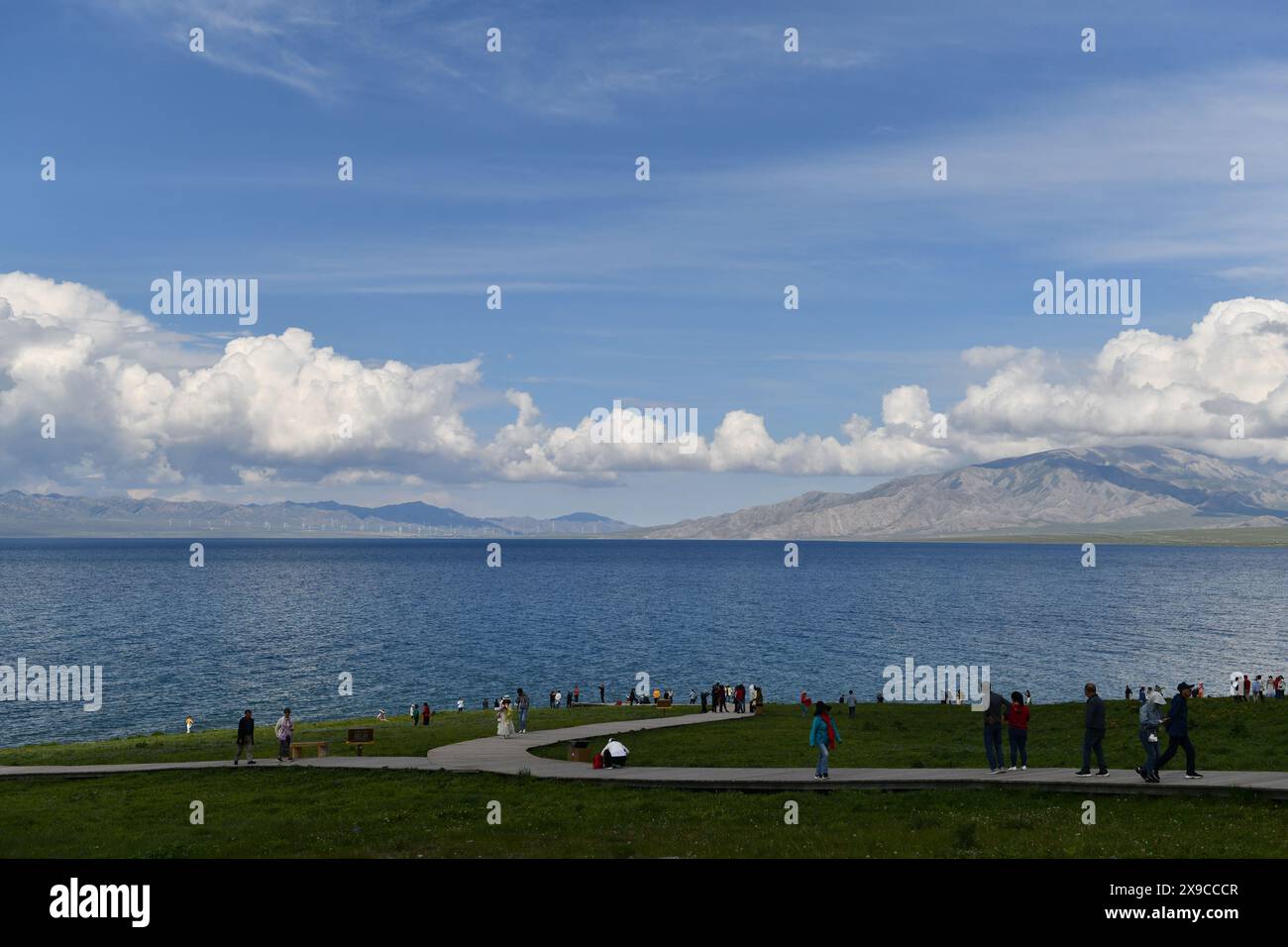 BOLE, CHINA - MAY 30, 2024 - Tourists visit the Sayram Lake scenic spot ...