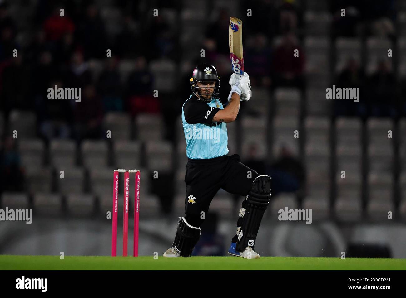Southampton, UK. 30 May 2024. Tom Curran of Surrey batting during the ...